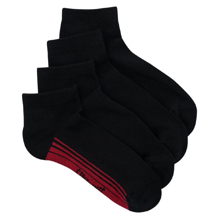 Rio Men's Low Cut Stretchables Socks 4 Pack Black W25 11K | The Warehouse