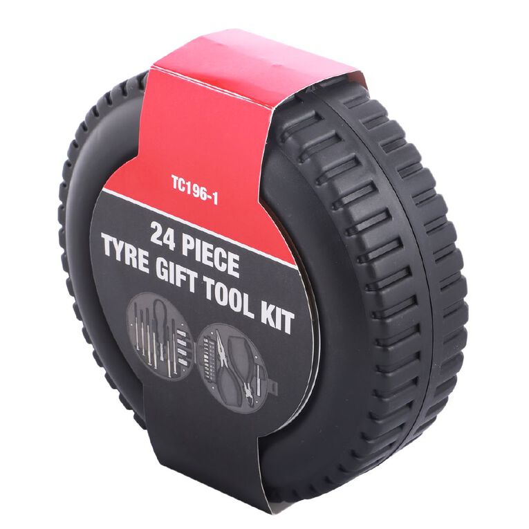 Gift Tool Kit 24 Piece in Tyre Shaped Container | The Warehouse