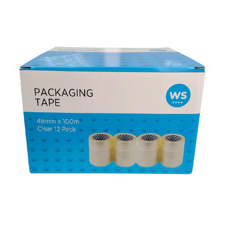 WS Packaging Tape Clear 48mm x 100m 12 Pack Clear | The Warehouse