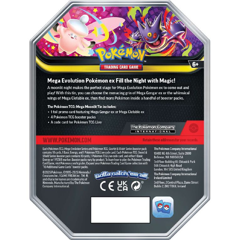 Pokemon Mega Moonlit Tin LIMIT 2 Per Customer Assorted Assorted | The ...