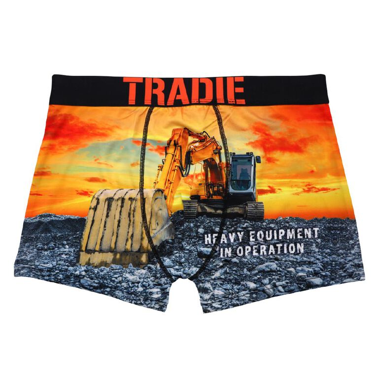 Tradie Men's Work N Surf Photo Trunks Yellow Dark | The Warehouse