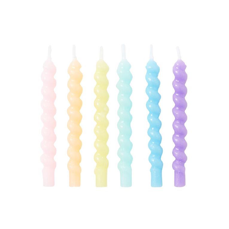 Hoorah Pastel Swirl Birthday Candles 6 Pack | The Warehouse