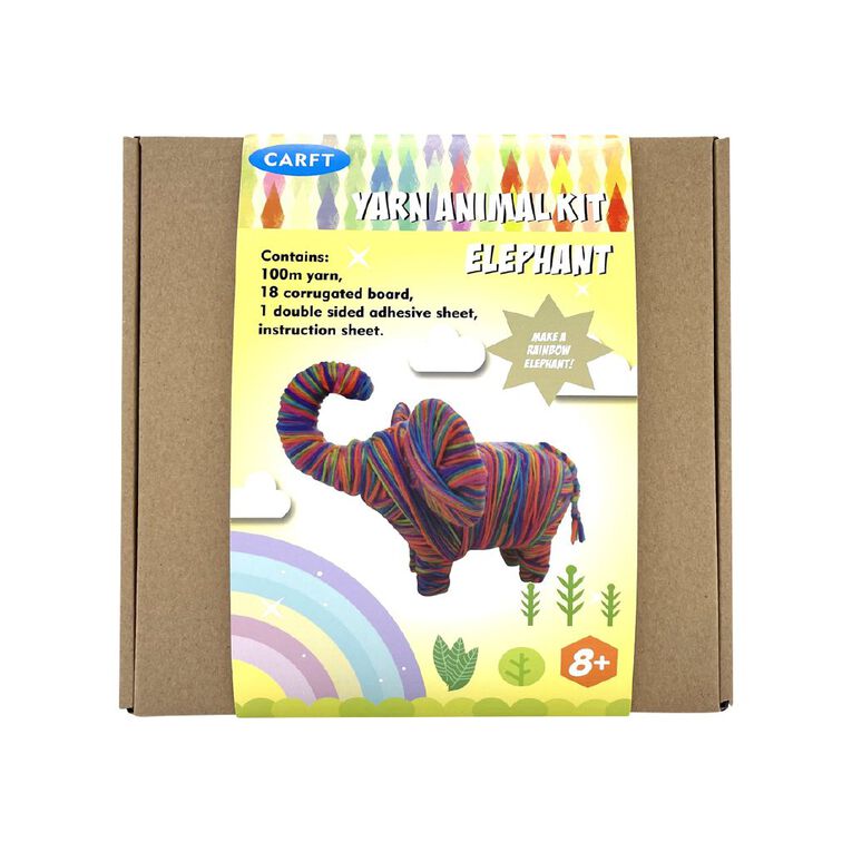 Yarn Animal Craft Kit Elephant | The Warehouse