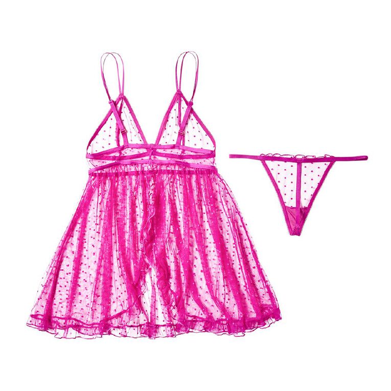 H&H Women's Lush Spot Baby Doll Set Pink | The Warehouse