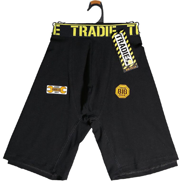 Tradie Big Fella Long Leg Trunks Black | The Warehouse