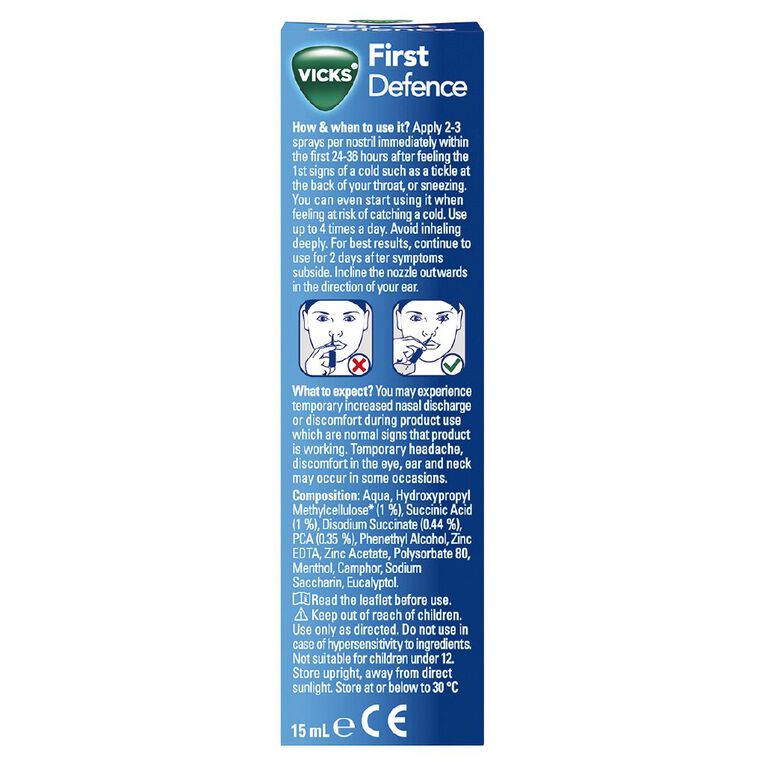Vicks First Defence Nasal Spray 15ml | The Warehouse