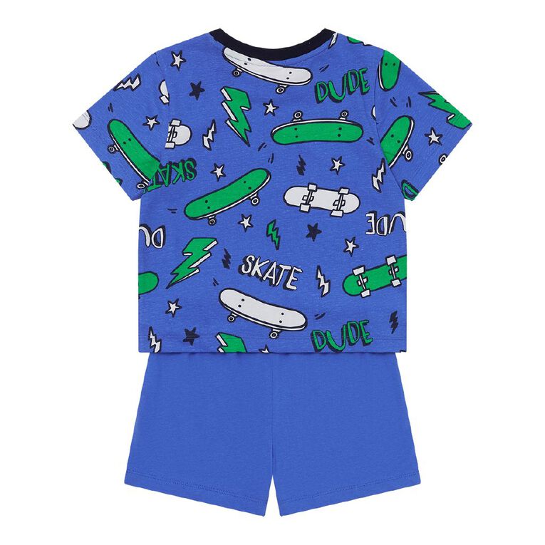 H&H Kids' Print Shorty Pyjama Gift Set Blue Mid SKATER | The Warehouse