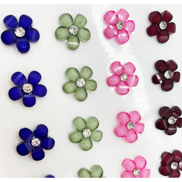 Uniti Adhesive Gem Flowers 16 Pieces | The Warehouse