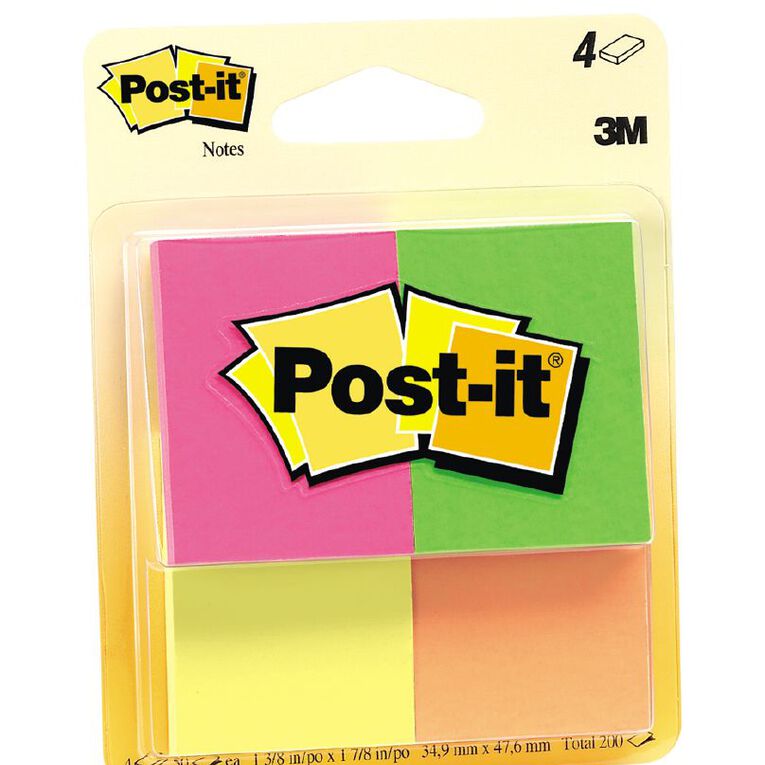 Post-It Notes 34.9mm x 47.6mm Multi-Coloured Multi-Coloured | The Warehouse