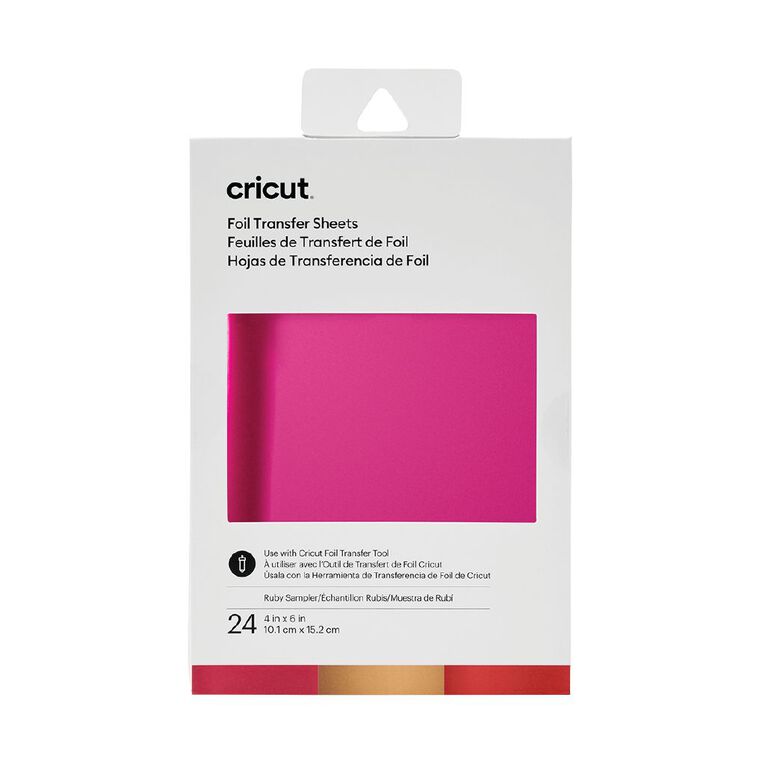 Cricut Transfer Foil Sampler 4 Inch x 6 Inch Ruby Red Mid 24 Pack Red ...