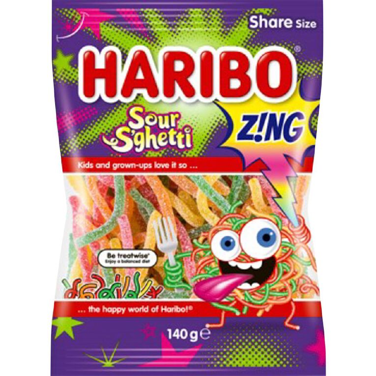 Haribo Sour Sghetti 140g | The Warehouse