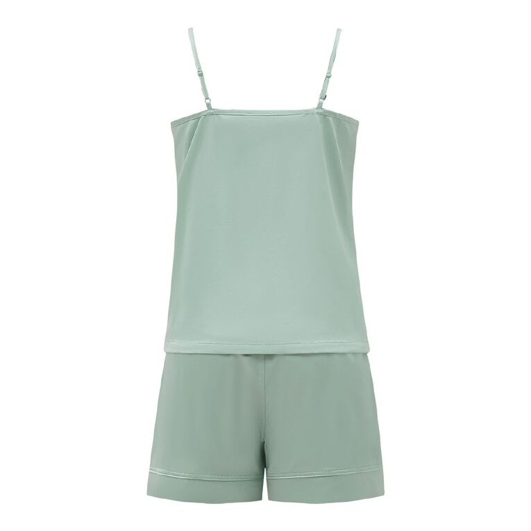 H&H Women's Satin Shorty Pyjamas Set Blue Light | The Warehouse