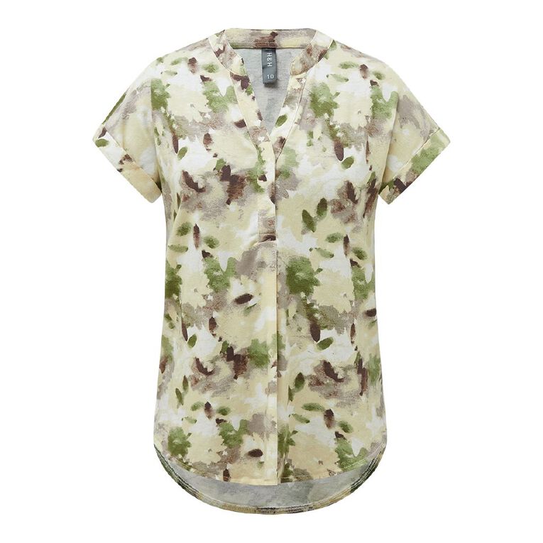 H&H Women's Drop Shoulder Scoop Hem Top Multi-Coloured | The Warehouse