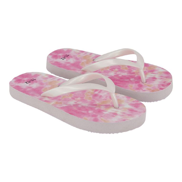 Young Original Senior Kids' Printed Jandals Pink Mid | The Warehouse