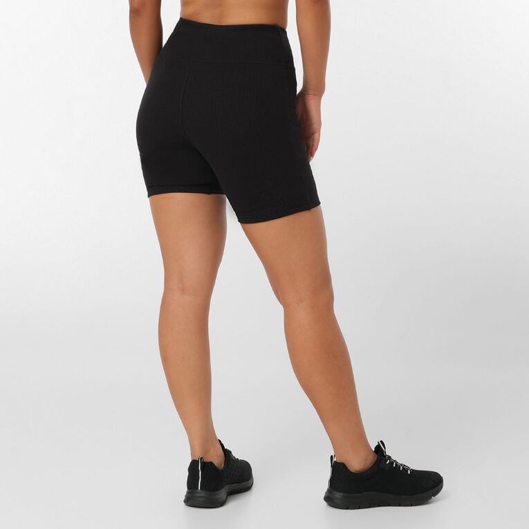 Active Intent Women's Rib Bike Shorts Black | The Warehouse