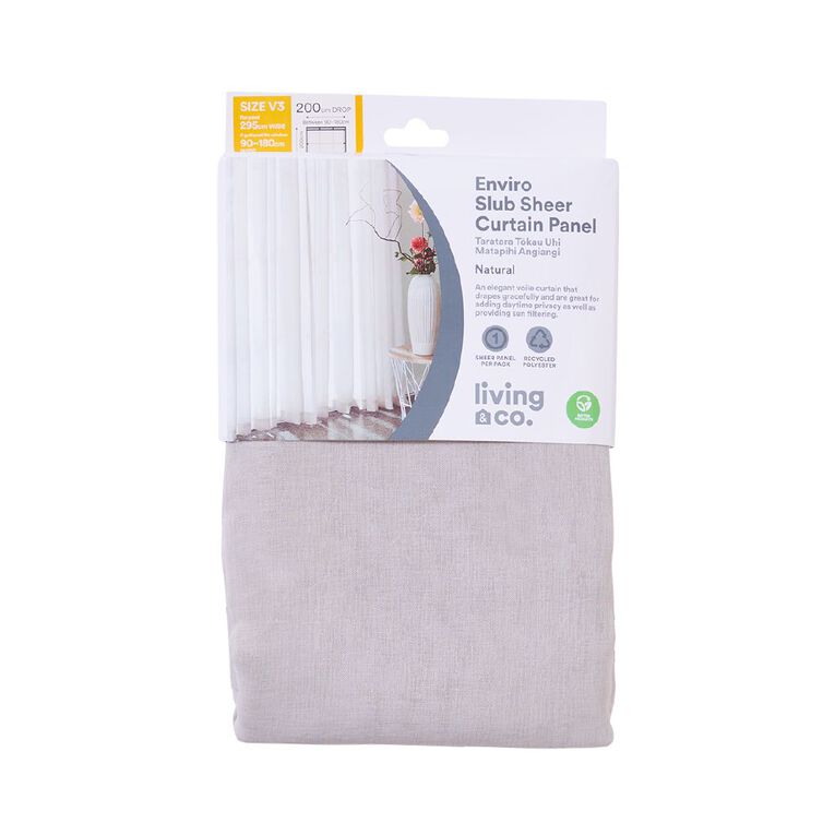 Living & Co Enviro Slubbed Voile Natural 90-180cm Wide/213cm Drop ...