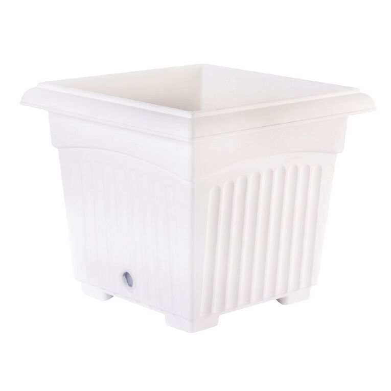 Baba Plastic Square Pot - 15cm White White | The Warehouse