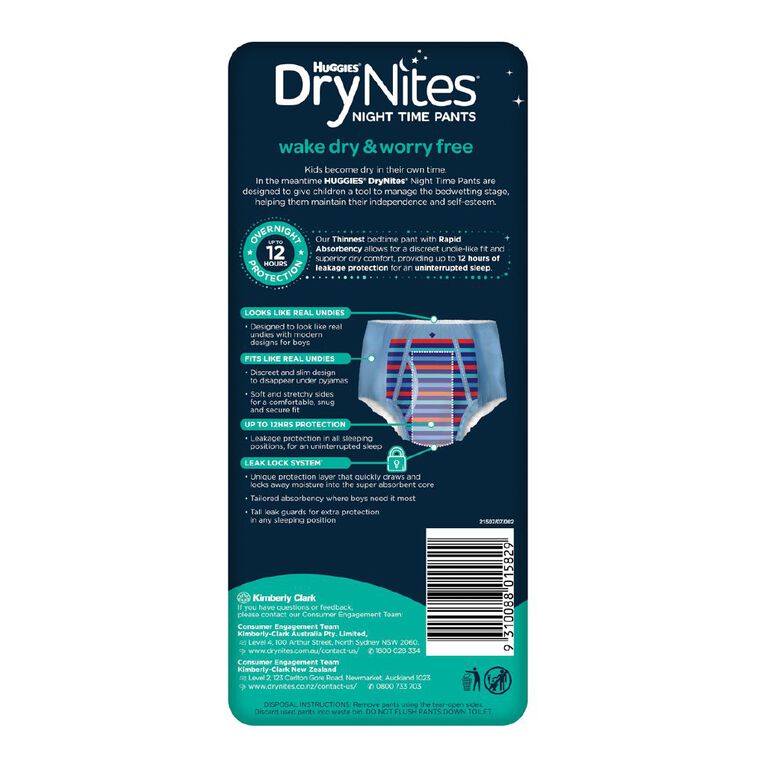 Huggies Drynites Pants Convenience Boy 8-15 Year | The Warehouse