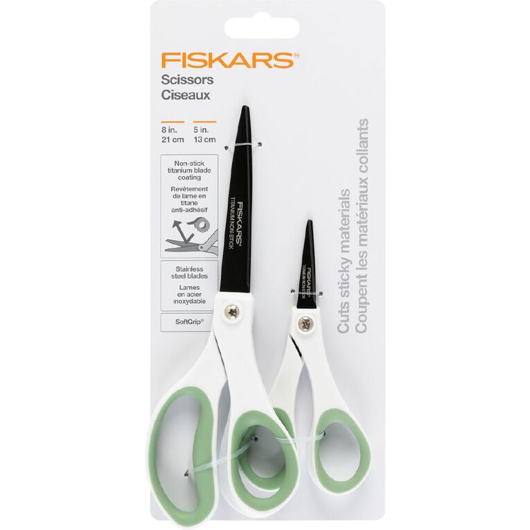 Fiskars 5 inch + 8 inch Titanium Scissors 2 Pack | The Warehouse