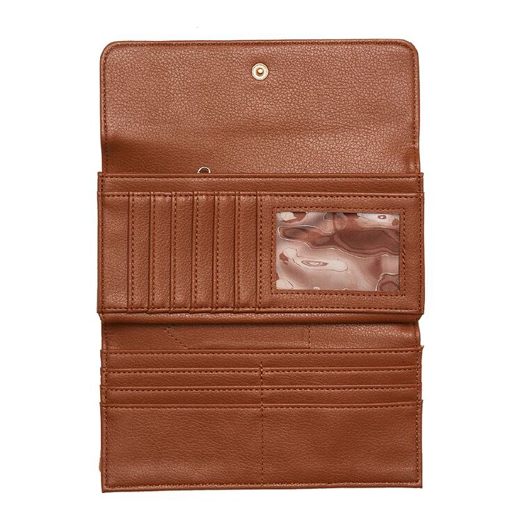 H&H Fold Over Purse Tan | The Warehouse
