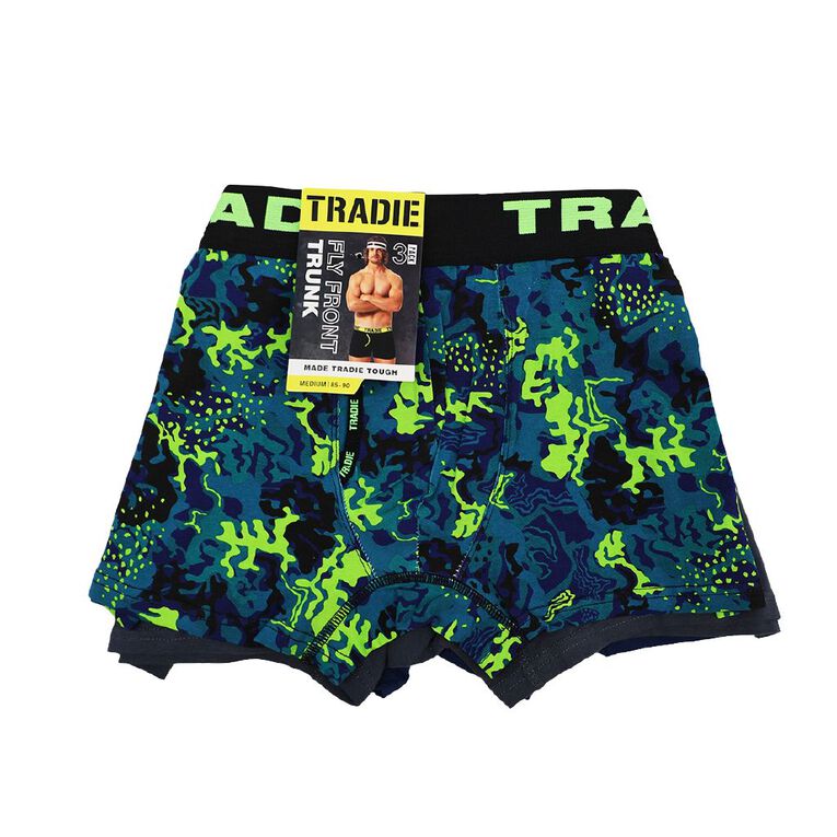Tradie Men's Fly Front Trunks 3 Pack Navy | The Warehouse