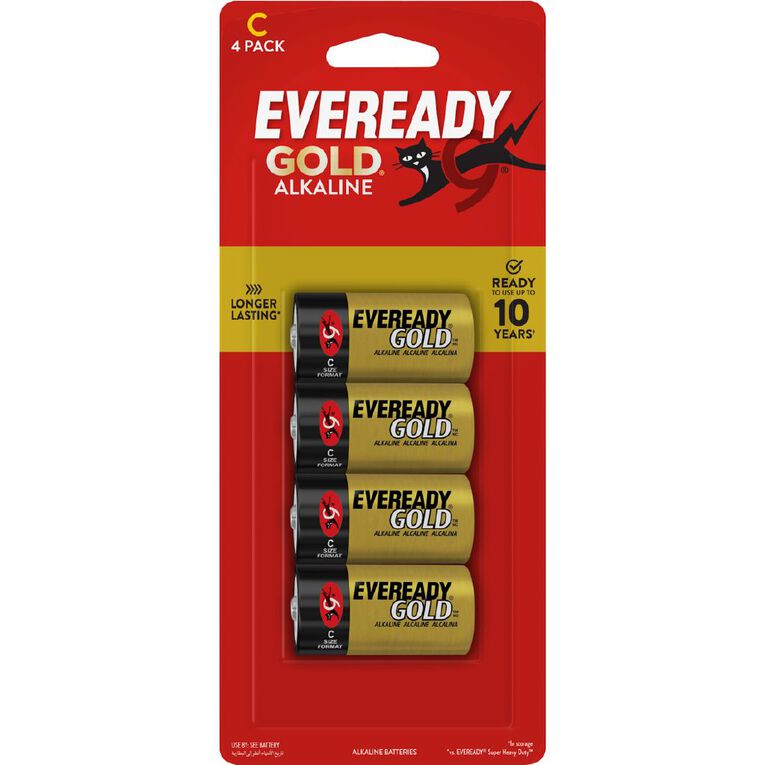 Eveready Gold Alkaline Batteries C 4 Pack | The Warehouse