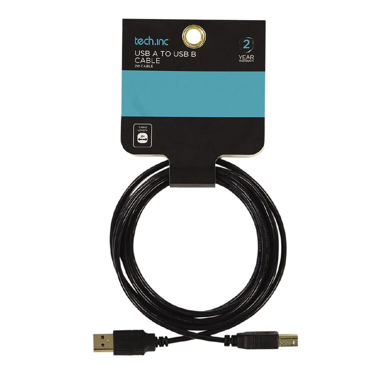 Tech.Inc USB-A to USB-B Printer Cable 2m | The Warehouse