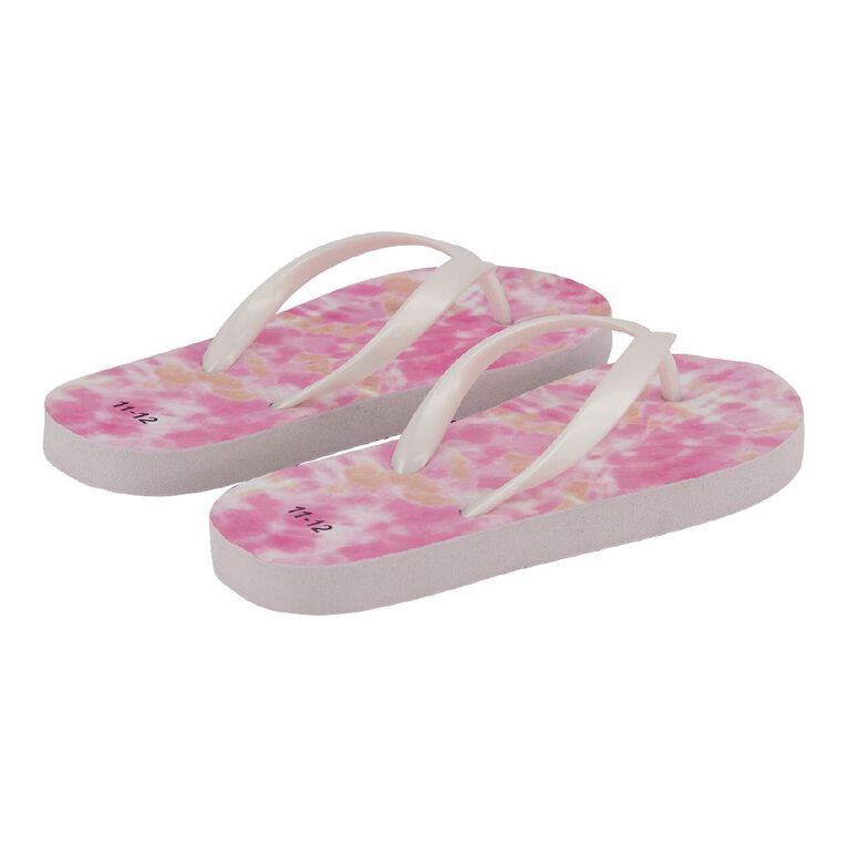 Young Original Senior Kids' Printed Jandals Pink Mid | The Warehouse