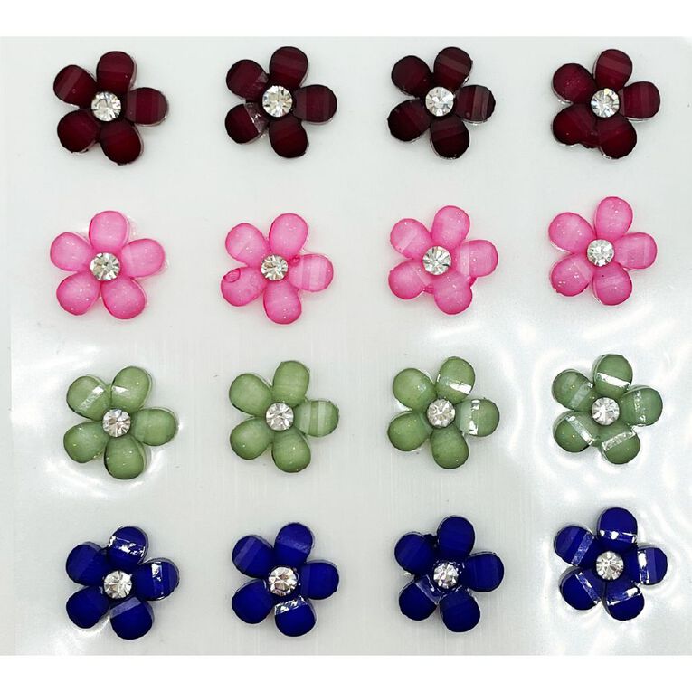 Uniti Adhesive Gem Flowers 16 Pieces | The Warehouse