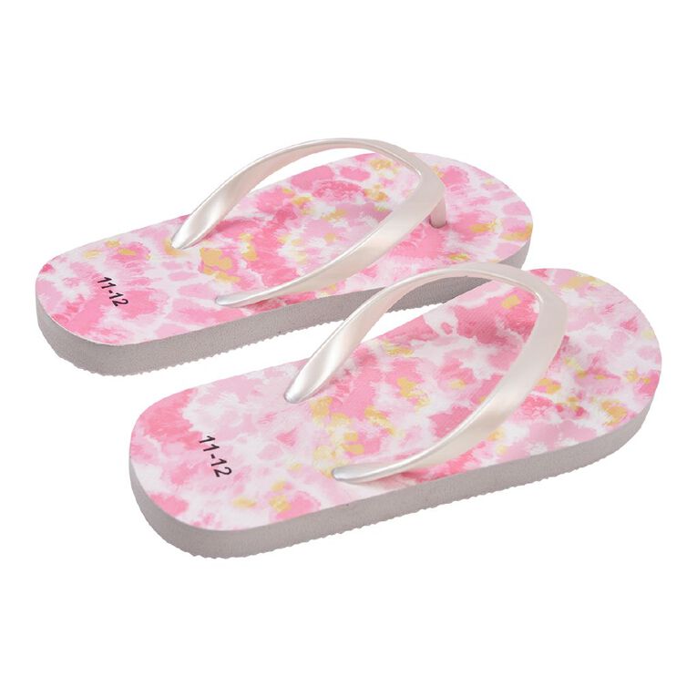 Young Original Senior Kids' Recycled Printed Jandals Pink Mid | The ...