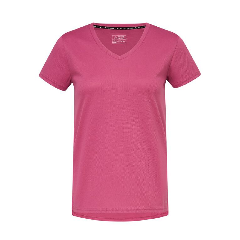 Active Intent Women's Cooldry Tee Pink Dark | The Warehouse