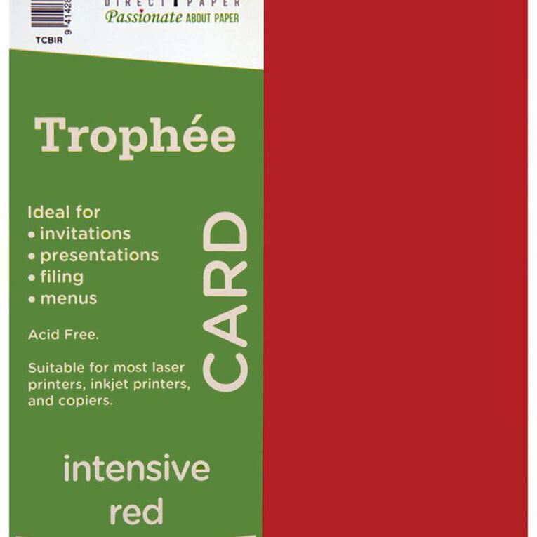 Trophee Card 160gsm Intensive Red A4 100 Pack Red Mid | The Warehouse