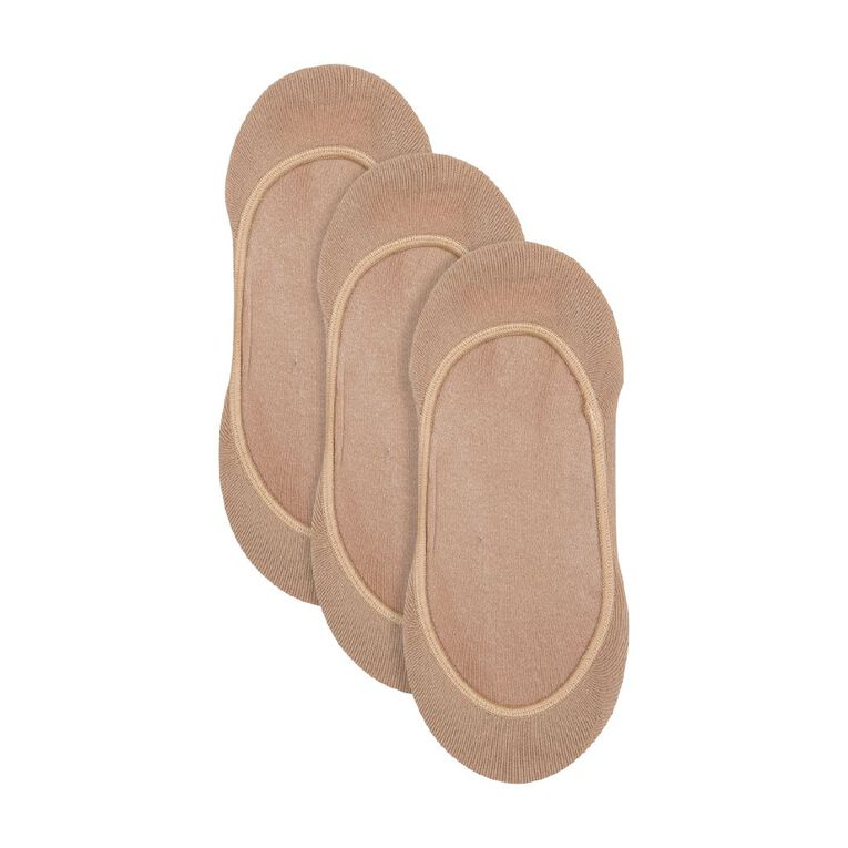 Underworks Women's Invisible Footlets 3 Pack Beige | The Warehouse