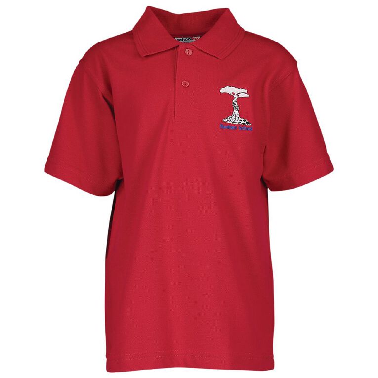 Schooltex Burnham School Short Sleeve Polo with Embroidery Red Mid ...