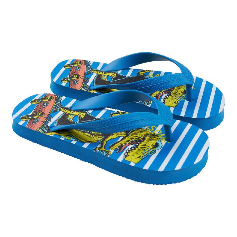Young Original Senior Kids' Recycled Printed Jandals Blue Dark | The ...