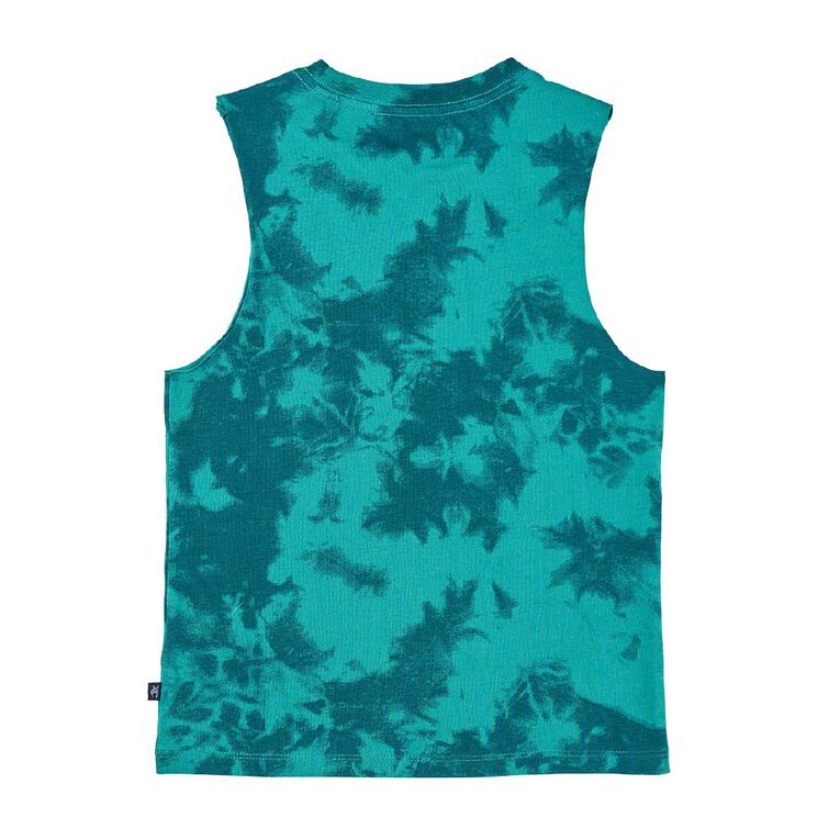 Young Original Oversized Textured All Over Print Singlet Green Mid ...