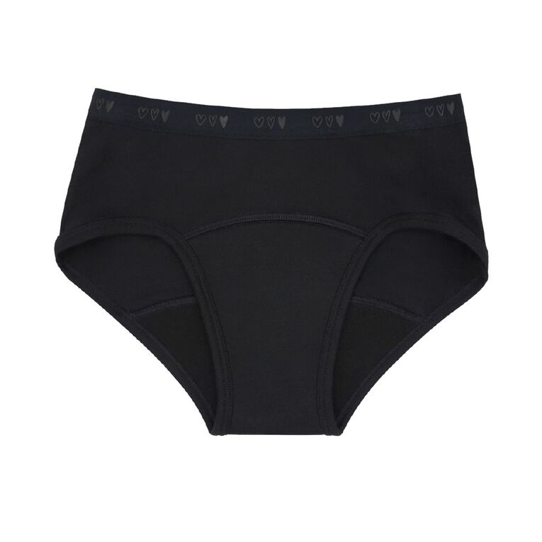 Love Luna Teens Period Boyleg Black | The Warehouse