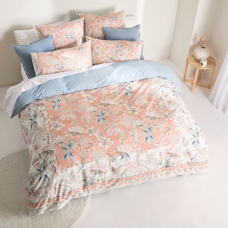 Living & Co Printed Cotton Duvet Cover Set Grace Multi-Coloured Queen ...