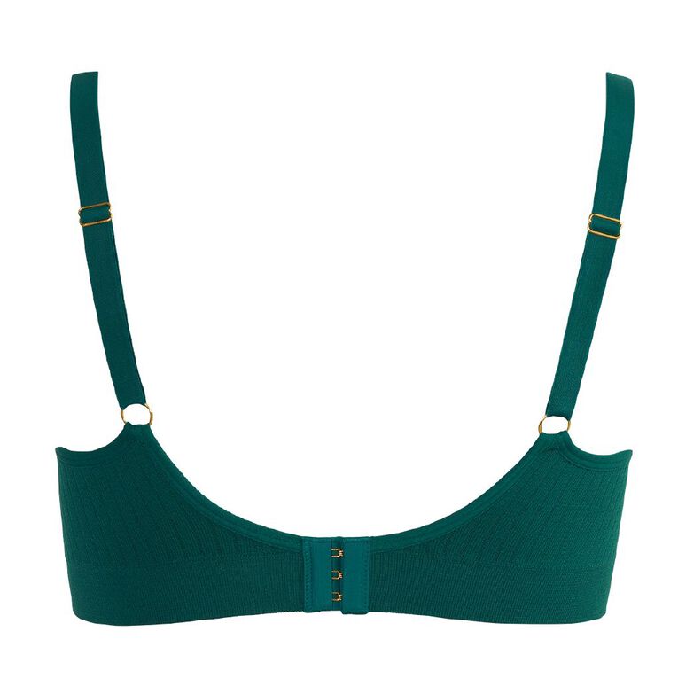 H&H Women's Emily Wide Rib Seamfree Bra Green | The Warehouse