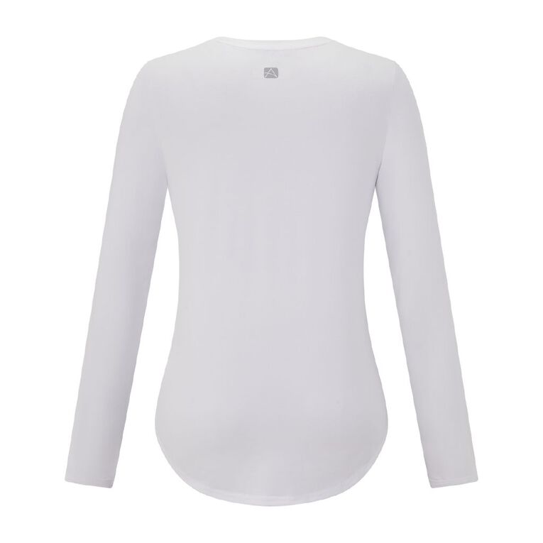 Active Intent Women's Long Sleeve Fitness Tee White | The Warehouse