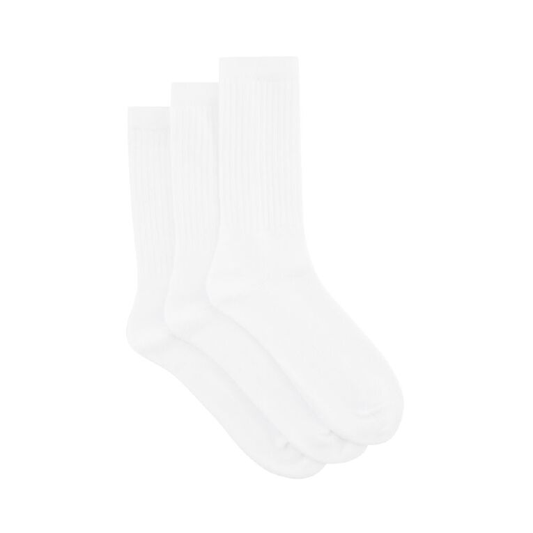 Rio Men's Sports Crew Socks 3 Pack White | The Warehouse