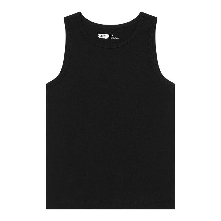 Young Original Plain Singlet Black | The Warehouse