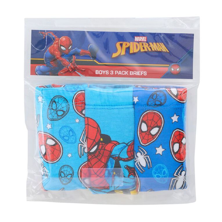 Spider-Man Boys' Briefs 3 Pack Blue | The Warehouse