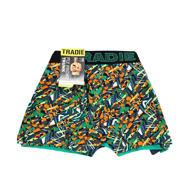 Tradie Men's Fly Front Trunks 3 Pack Green Mid | The Warehouse