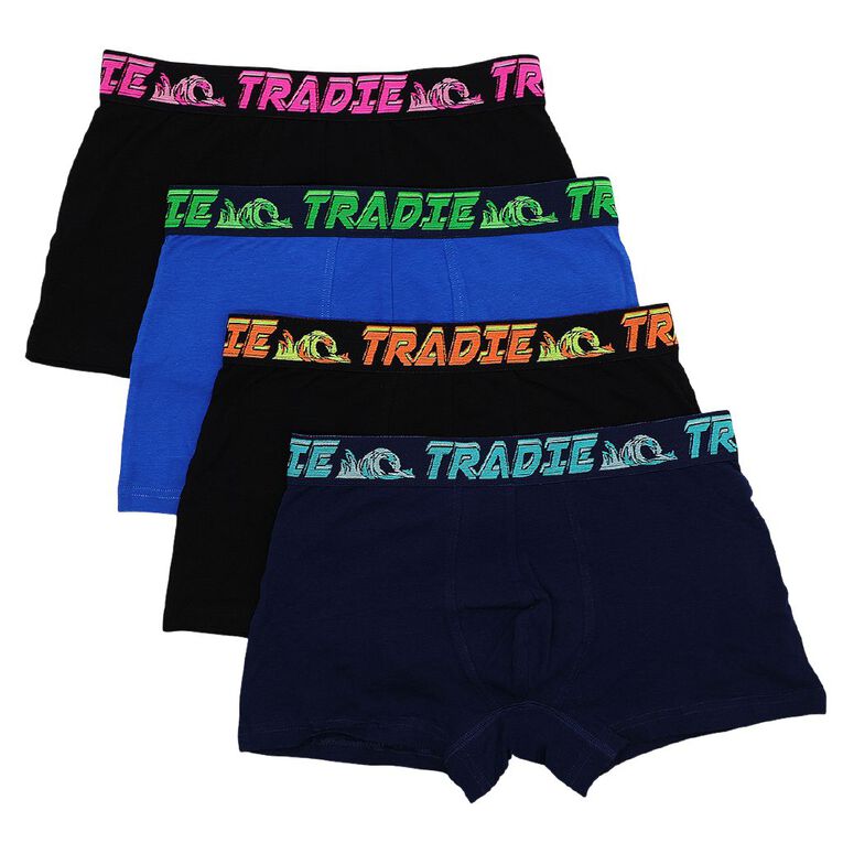 Tradie Mens Trunks Box Set 4 Pack Multi-Coloured | The Warehouse
