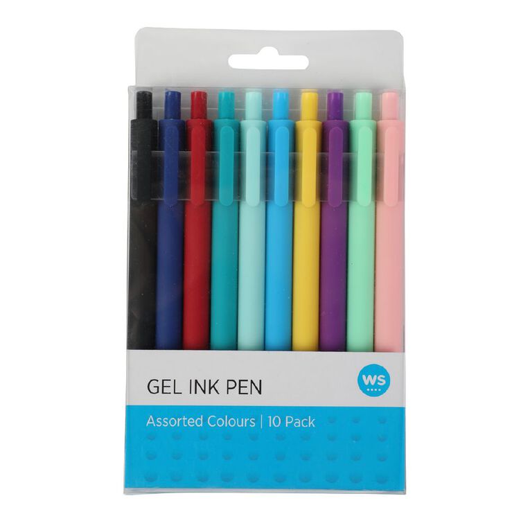 WS Gel Ink Pen Assorted Colours 10 Pack | The Warehouse