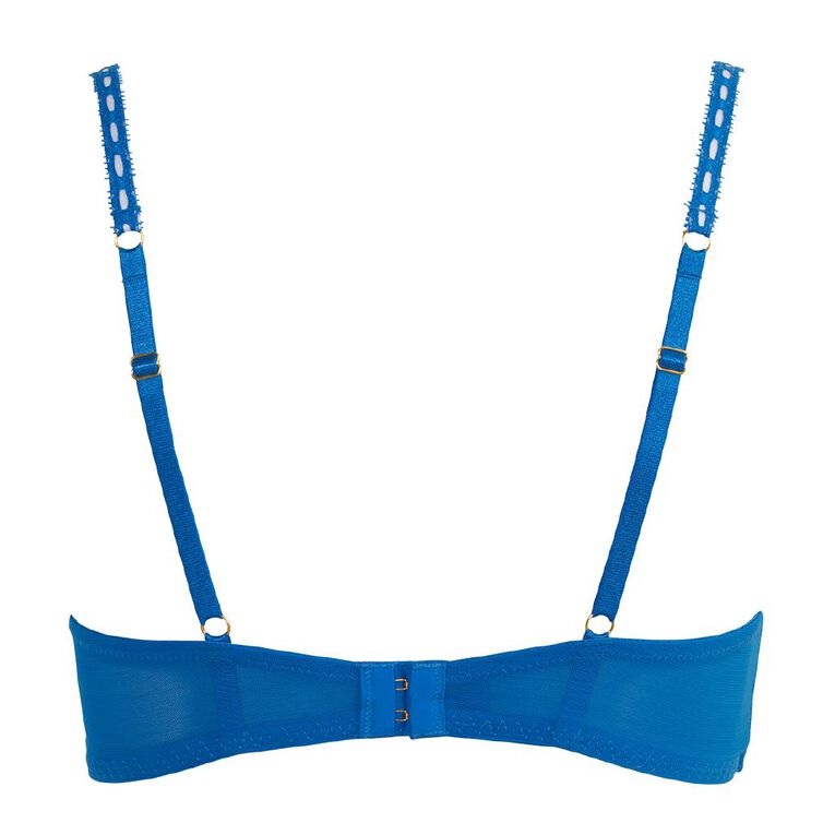 H&H Women's Ribbons Push Up Bra Blue | The Warehouse