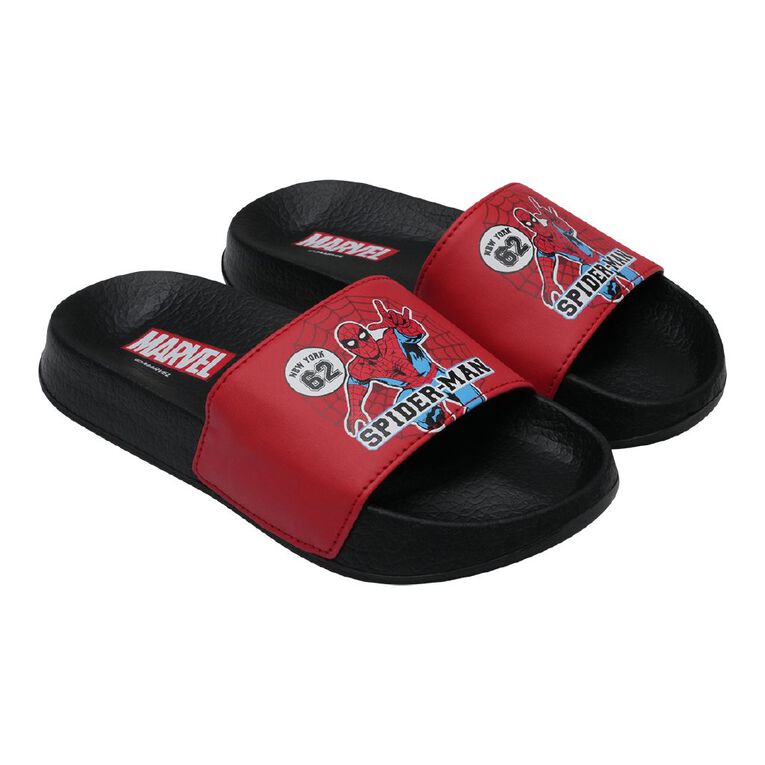 Spider-Man Spider-Man Senior Kids' Slides Black | The Warehouse