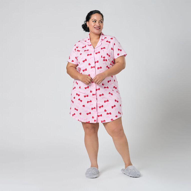 H&H Women's Button Front Nightie Pink Light | The Warehouse