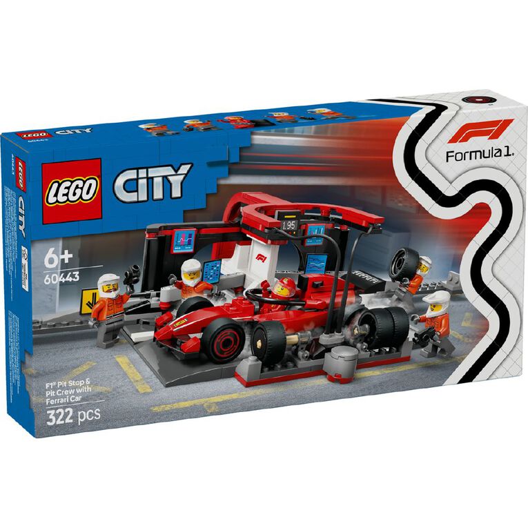 LEGO CITY F1 Pit Stop & Pit Crew with Ferrari Car 60443 | The Warehouse